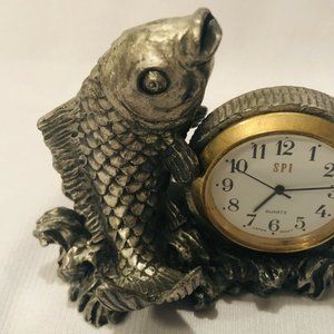 Unlisted | Accents | Vintage 994 Pewter Fish Desk Clock | Poshmark